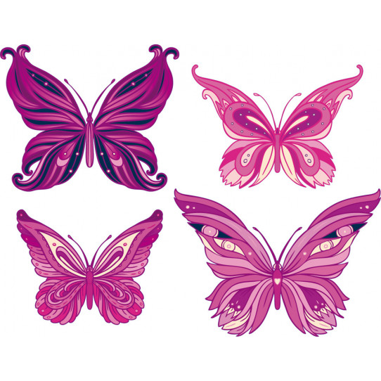 Kit stickers 4 papillons - Des prix 50% moins cher qu'en magasin