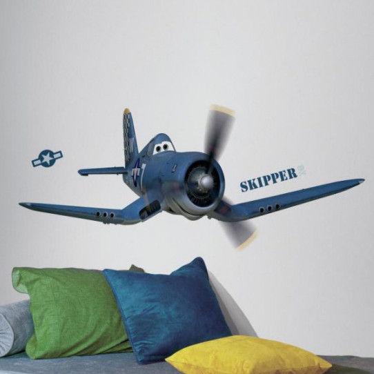 Stickers géant Skipper Riley Planes Disney - Des prix 50% moins cher qu ...