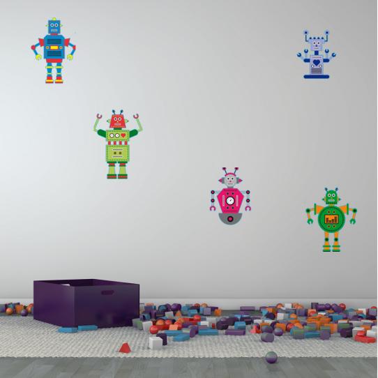 Stickers kit 5 robots - Des prix 50% moins cher qu'en magasin