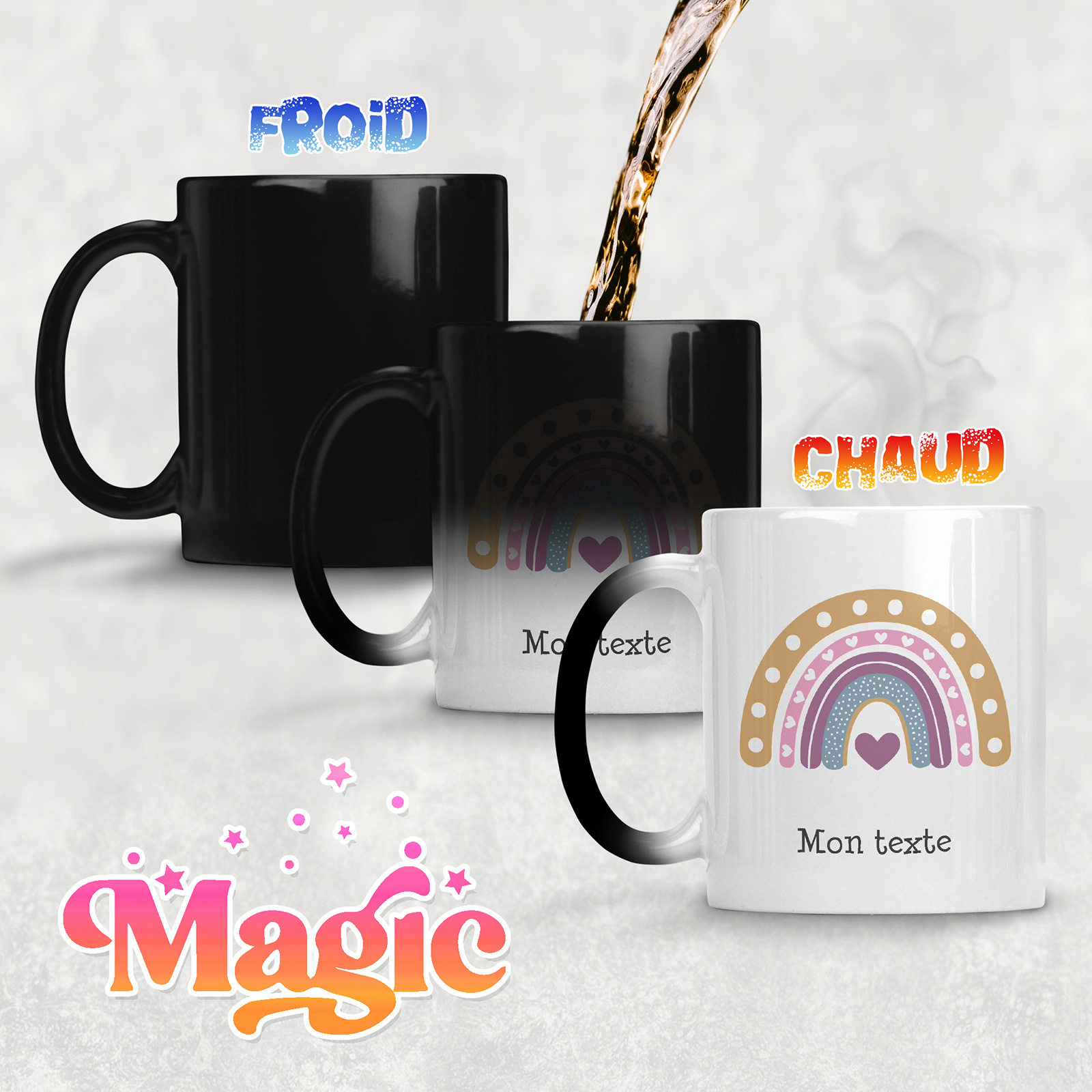 Tasse - Mug Magique - Arc-en-ciel - Des prix 50% moins cher qu'en magasin