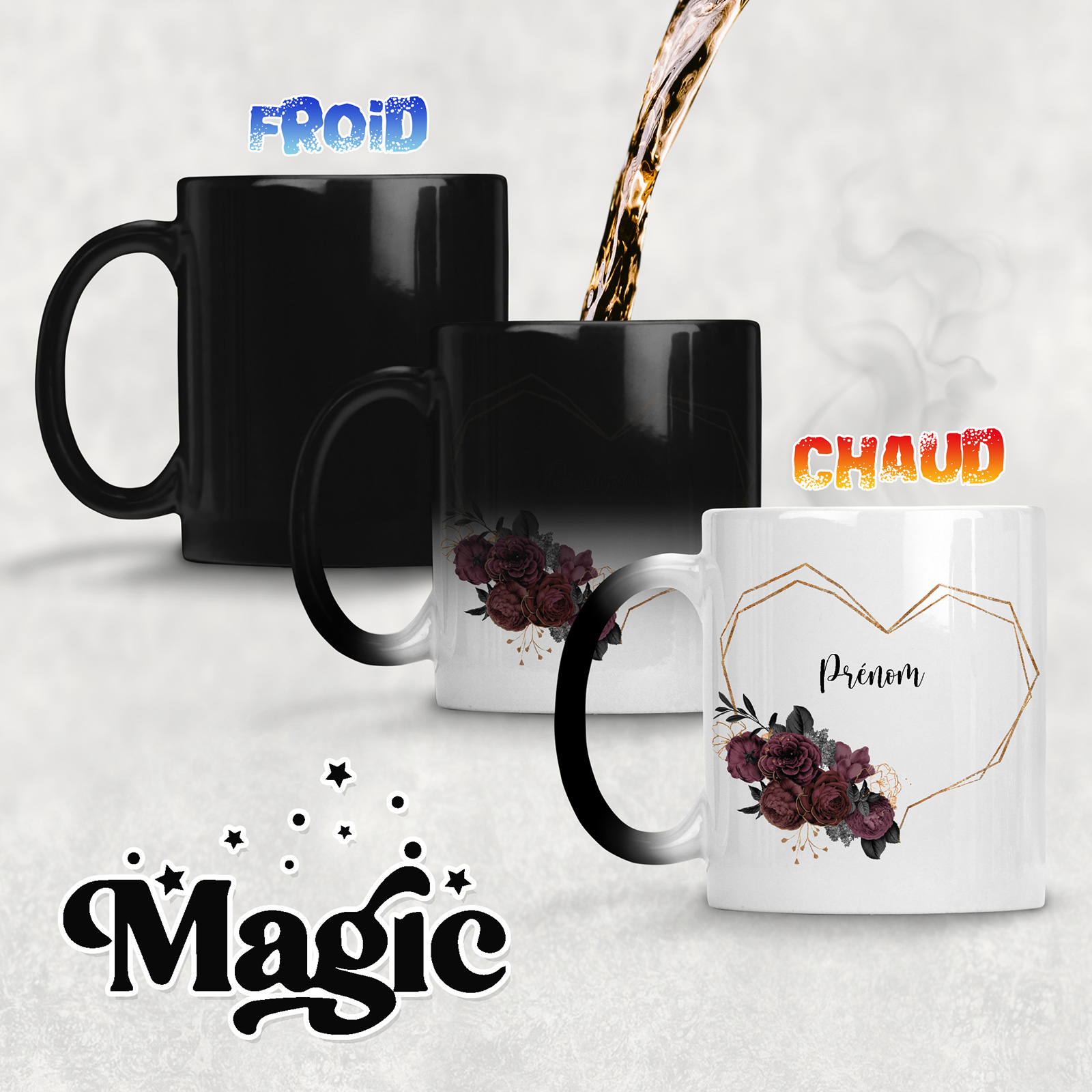 Tasse - Mug Magique - Fleurs - Des prix 50% moins cher qu'en magasin