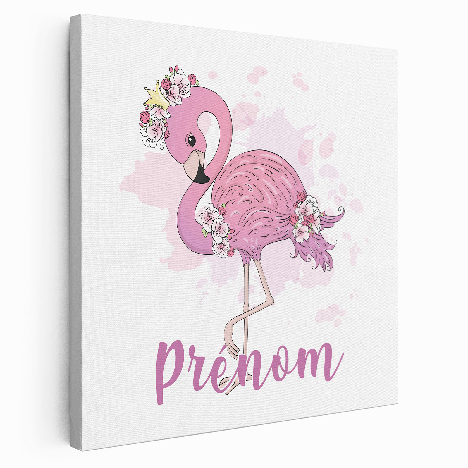 Tableau toile enfants personnalisée avec prénom - Flamant Rose - Des ...