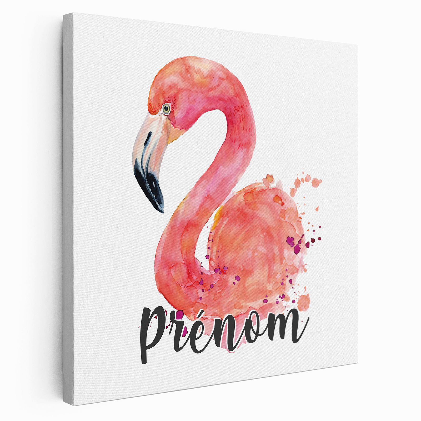 Tableau toile enfants personnalisée avec prénom - Flamant Rose - Des ...