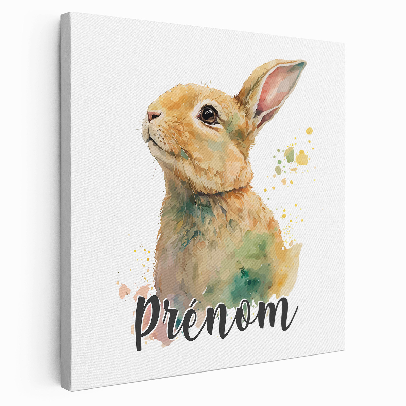 Tableau toile enfants personnalisée avec prénom - Lapin - Des prix 50% ...