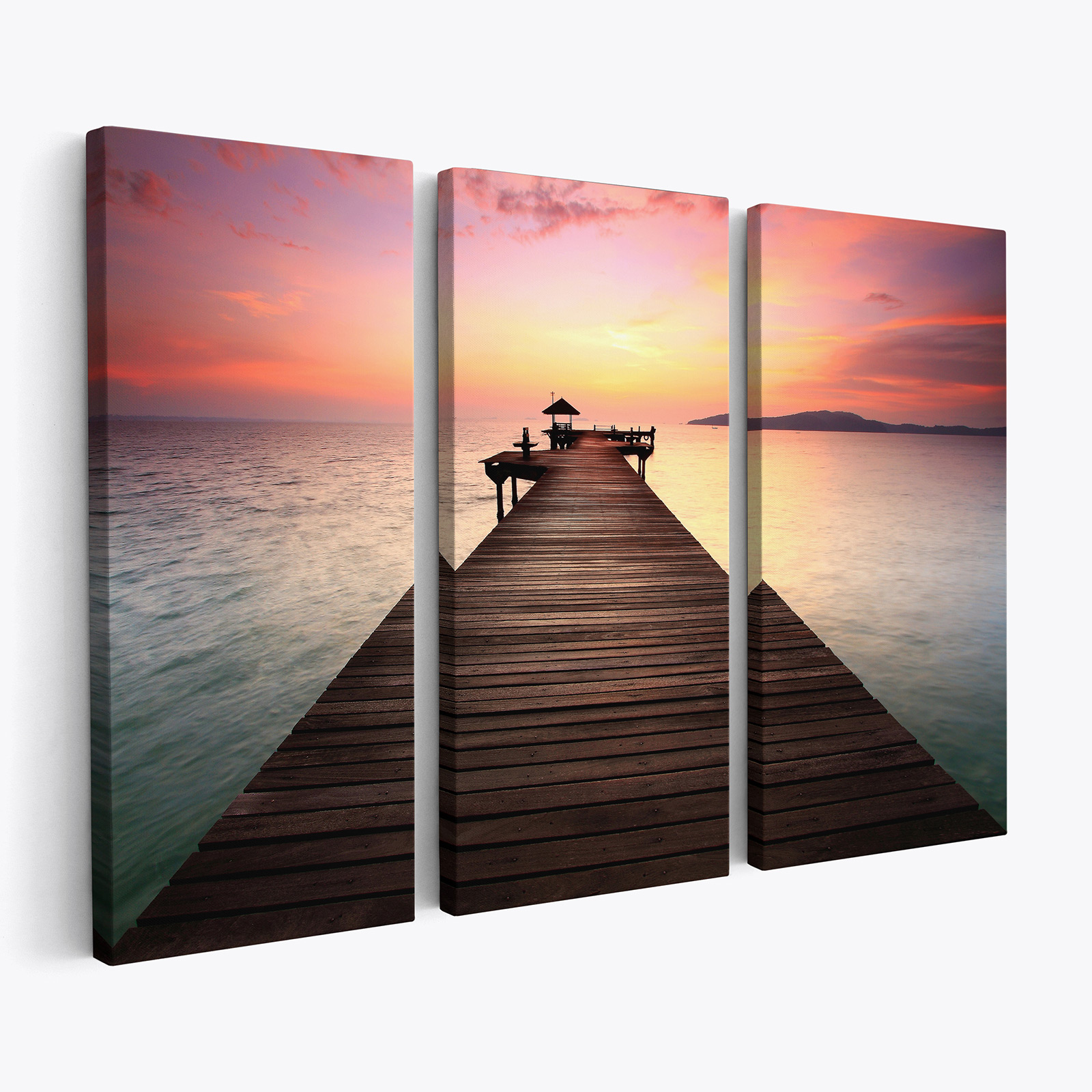 Tableau triptyque sur toile - Ponton - Des prix 50% moins cher qu'en ...
