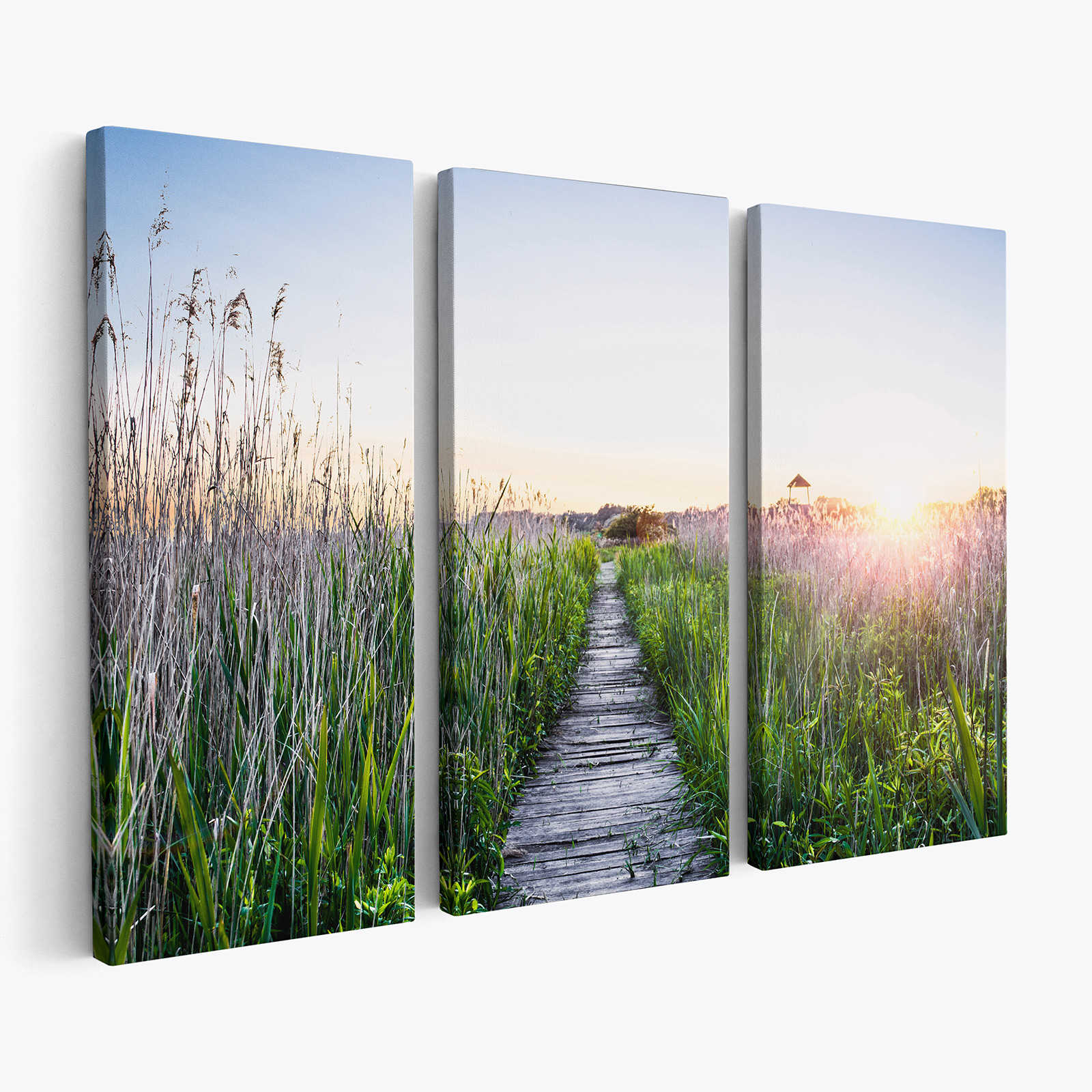 Tableau triptyque sur toile - Chemin dans la nature - Des prix 50% ...