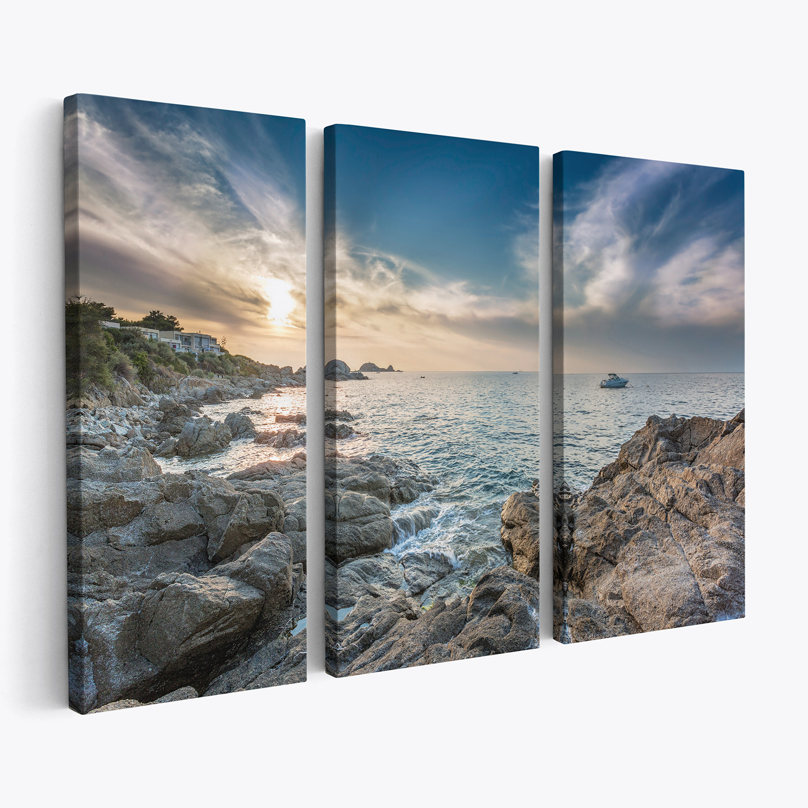 Tableau triptyque sur toile - Vue Mer océan - Des prix 50% moins cher ...