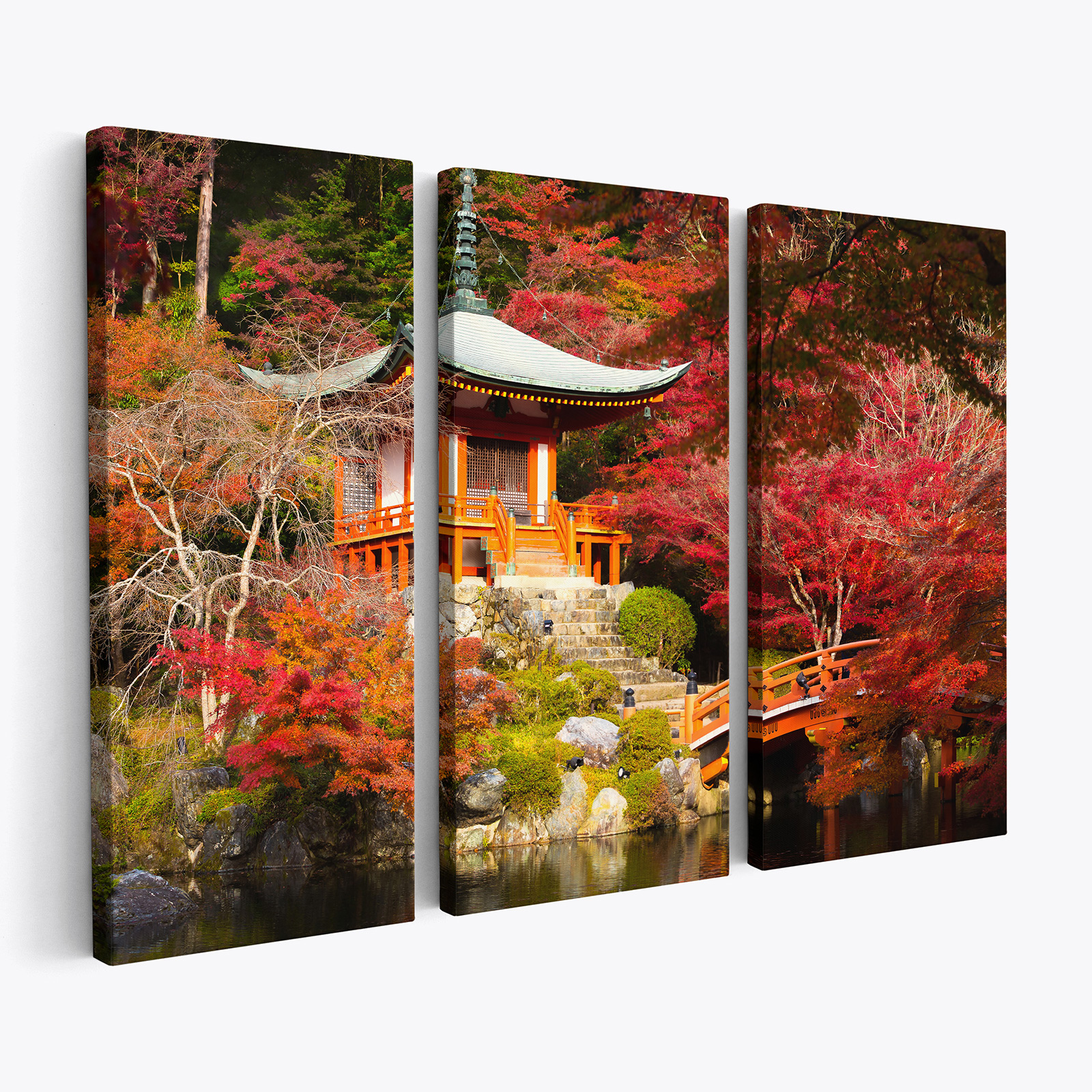 Tableau triptyque sur toile - Temple Japonais - Des prix 50% moins cher ...