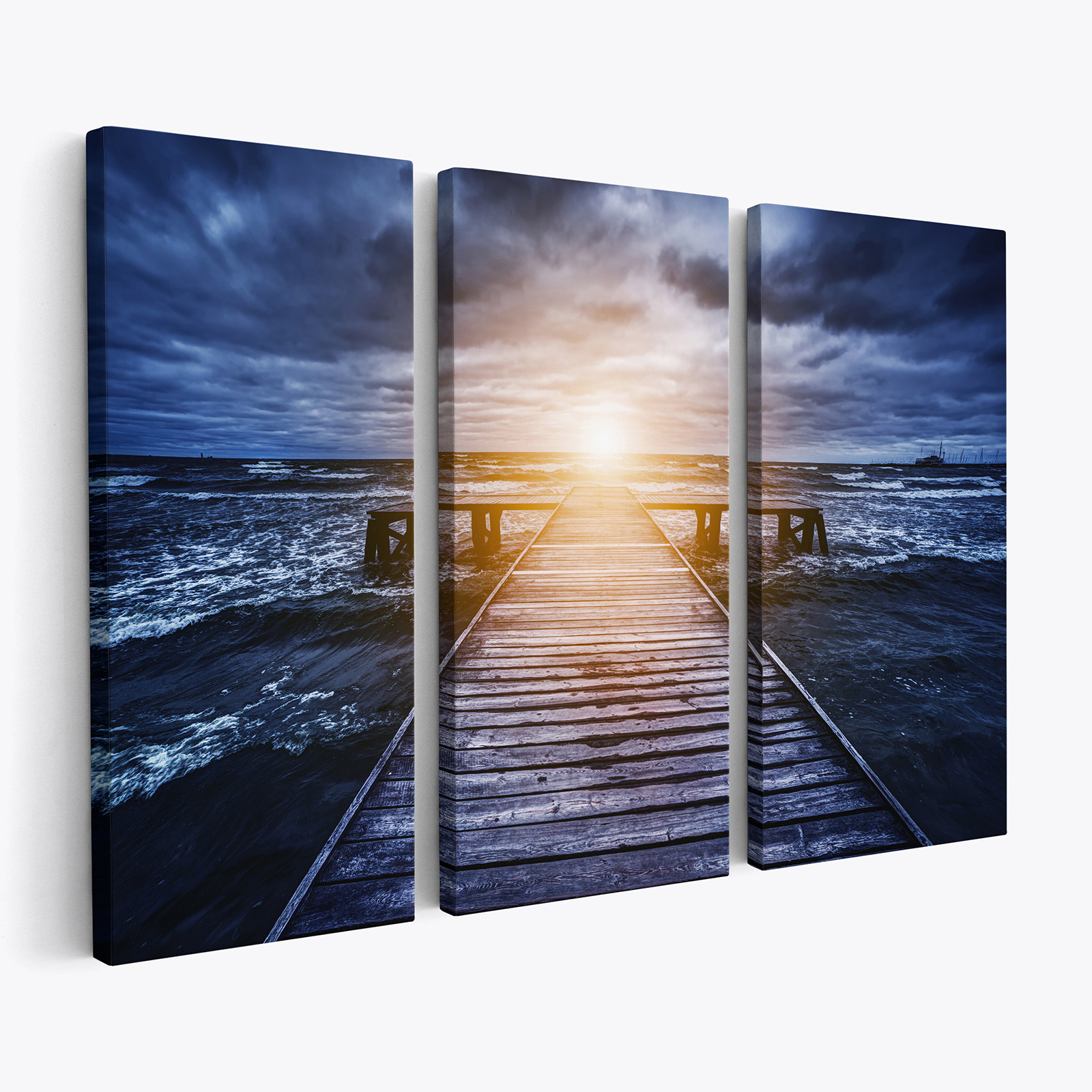 Tableau triptyque sur toile - Ponton - Des prix 50% moins cher qu'en ...