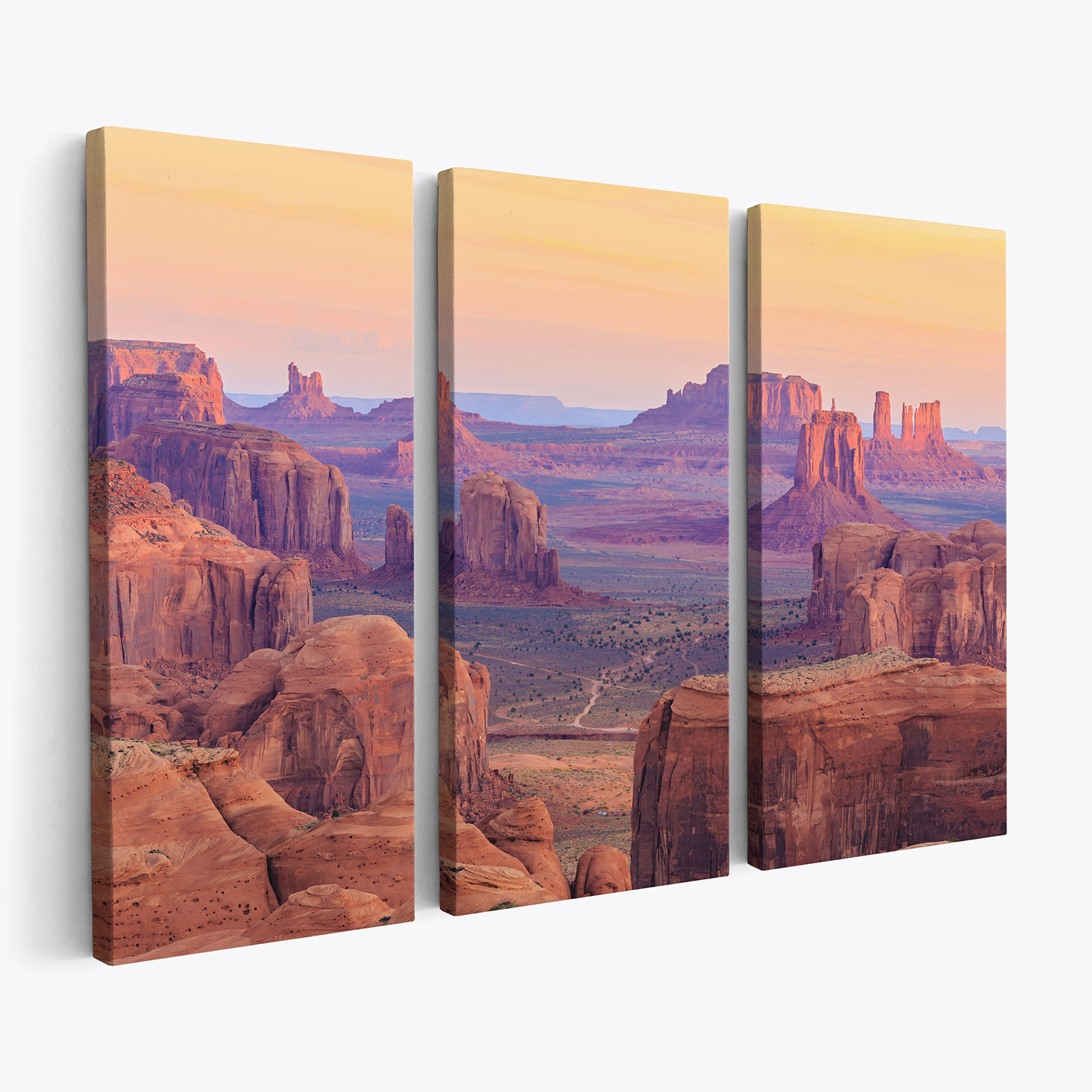 Tableau triptyque sur toile - Paysage de Monument Valley - Des prix 50% ...