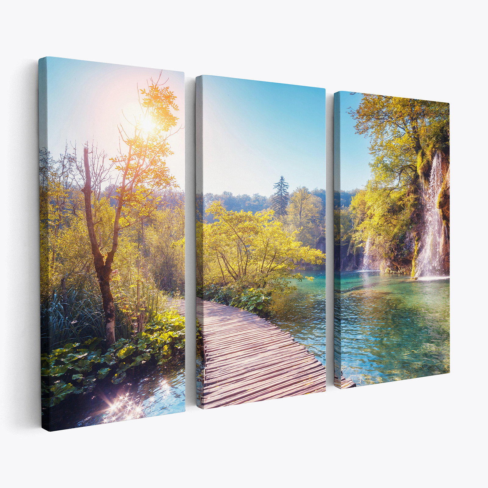 Tableau triptyque sur toile - Ponton - Des prix 50% moins cher qu'en ...