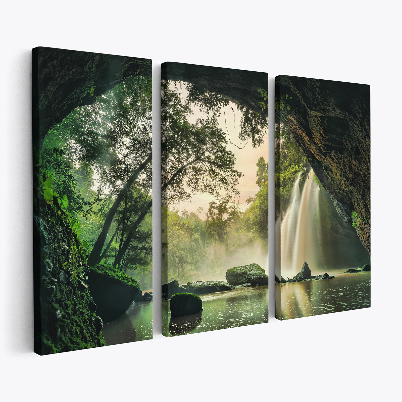 Tableau triptyque sur toile - Cascade - Des prix 50% moins cher qu'en ...