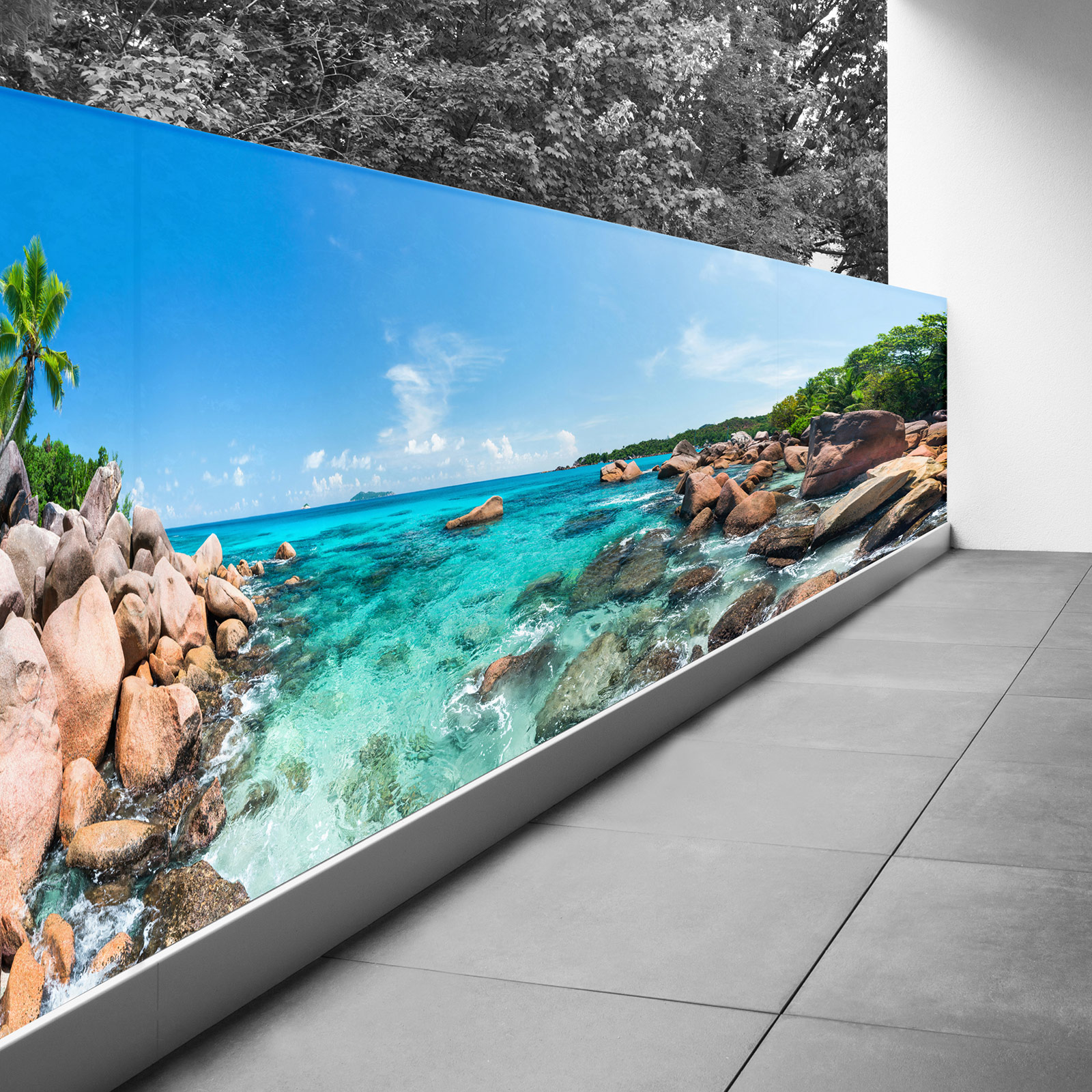 Brise vue Trompe l'œil - 80x280 cm - Vue mer - Des prix 50% moins cher ...