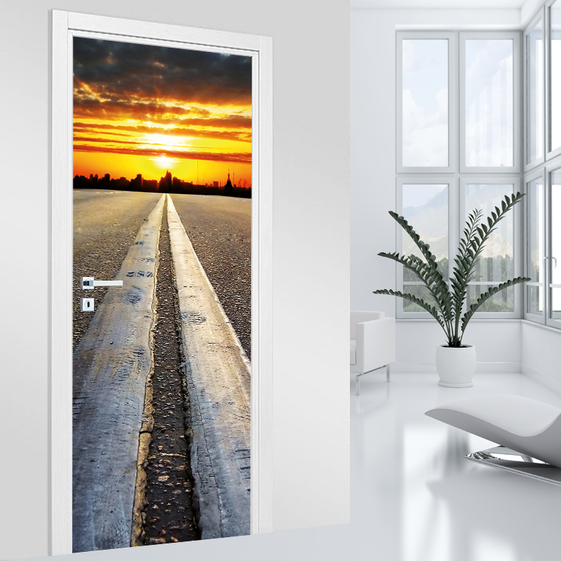 Stickers pour porte - Route - Des prix 50% moins cher qu'en magasin