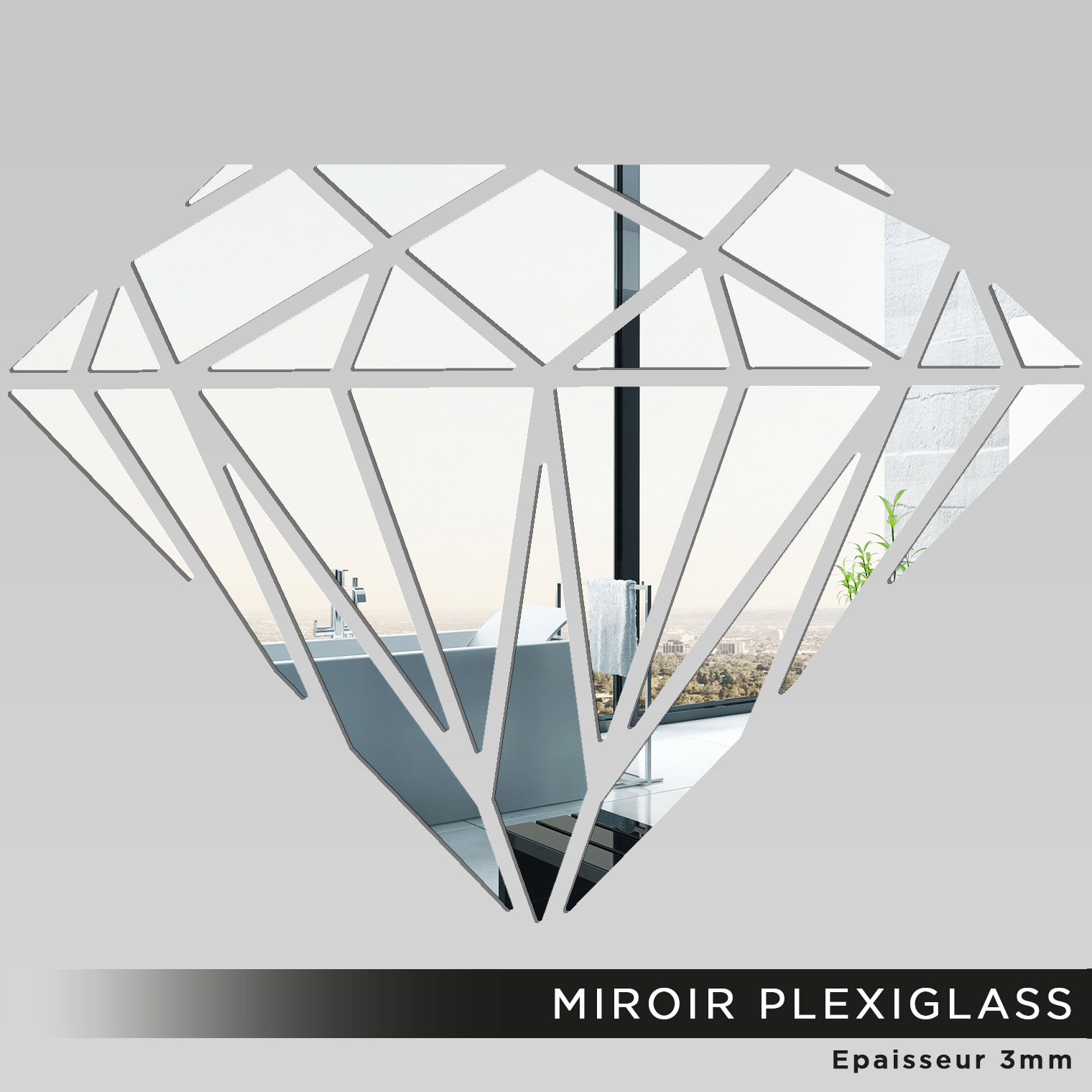 Miroir Plexiglass - Diamant - Des prix 50% moins cher qu'en magasin