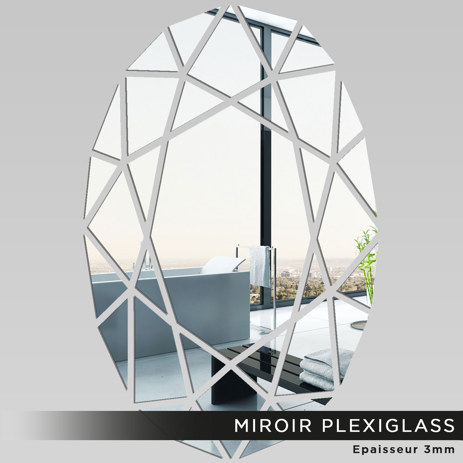 Miroir Plexiglass - Oval - Des prix 50% moins cher qu'en magasin
