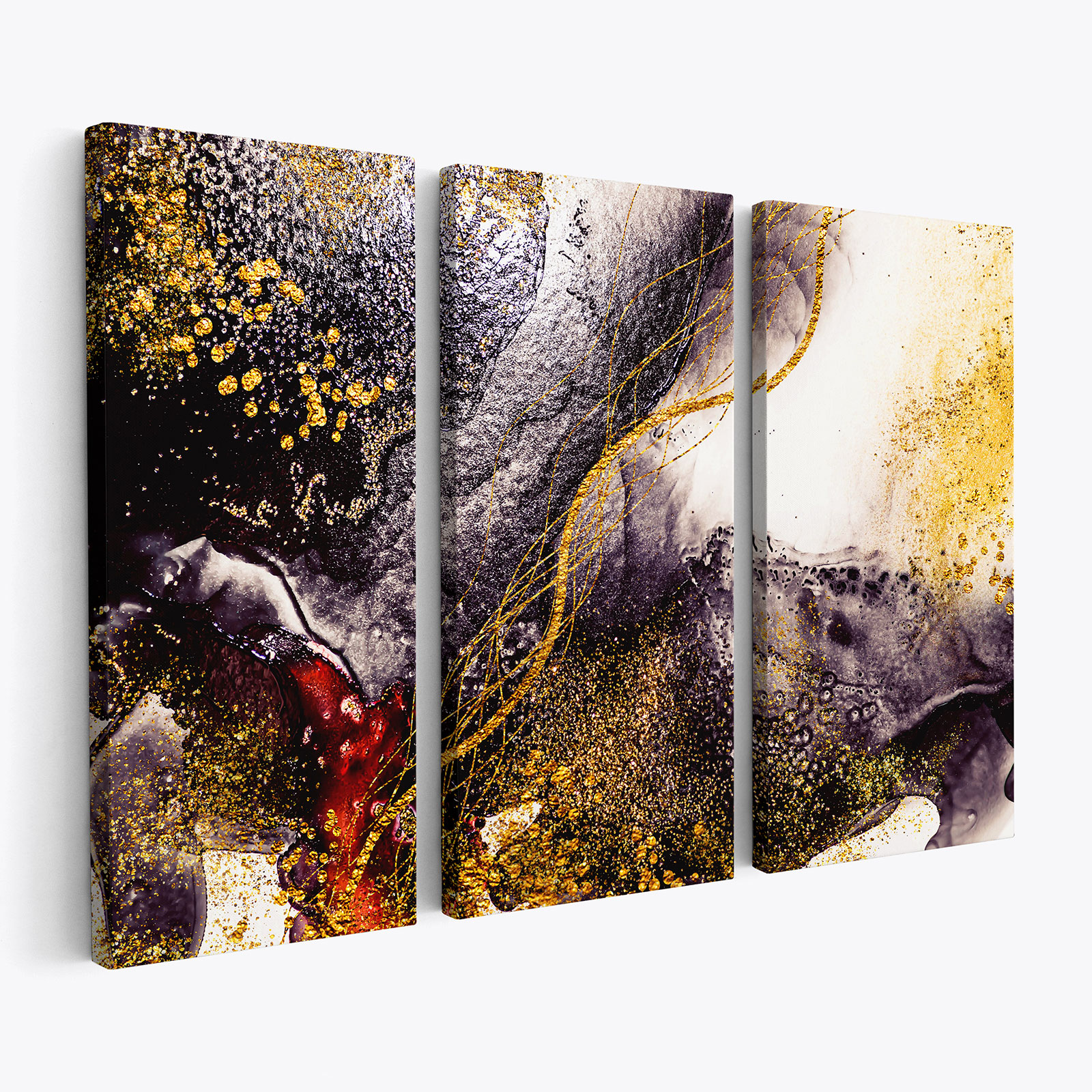 Tableau triptyque - Abstrait - Des prix 50% moins cher qu'en magasin